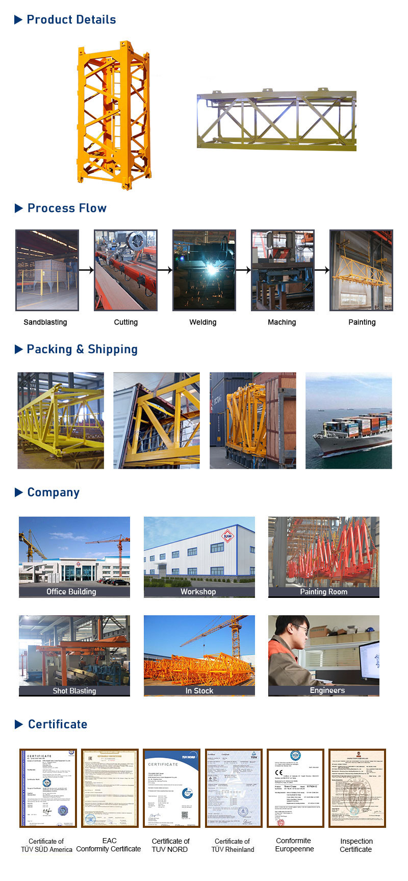 Tower crane basic mast - Buy Tower crane basic mast, basic mast unit ...